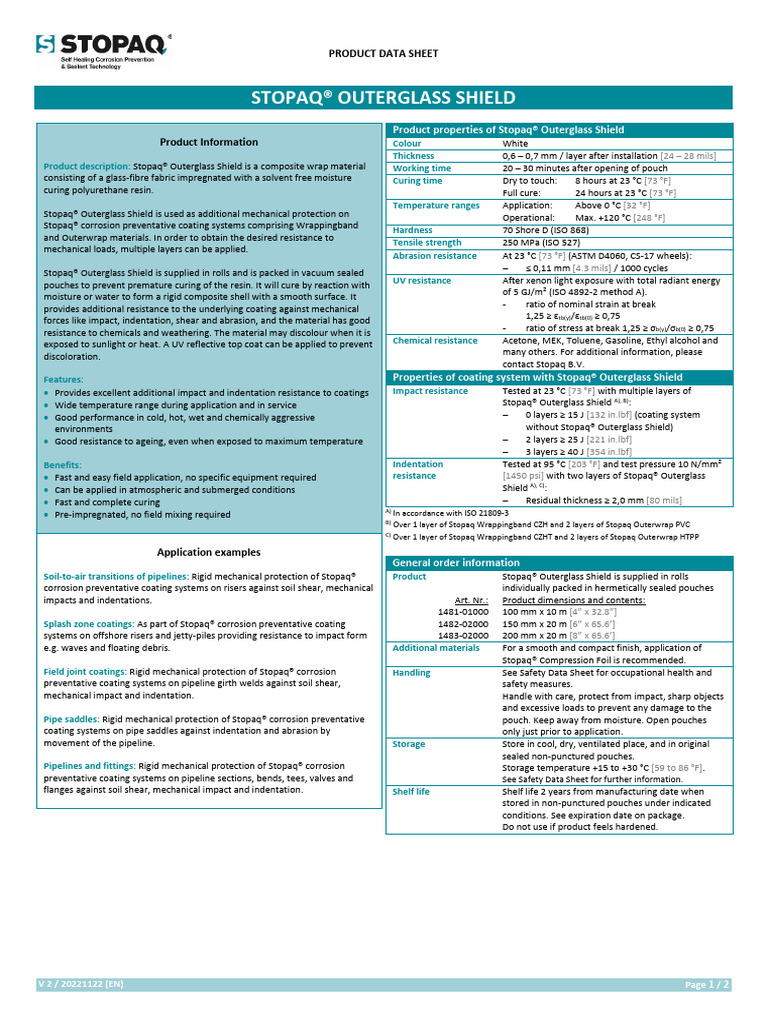 PDS Stopaq Outerglass Shield V2 (En) | PDF | Corrosion | Coating