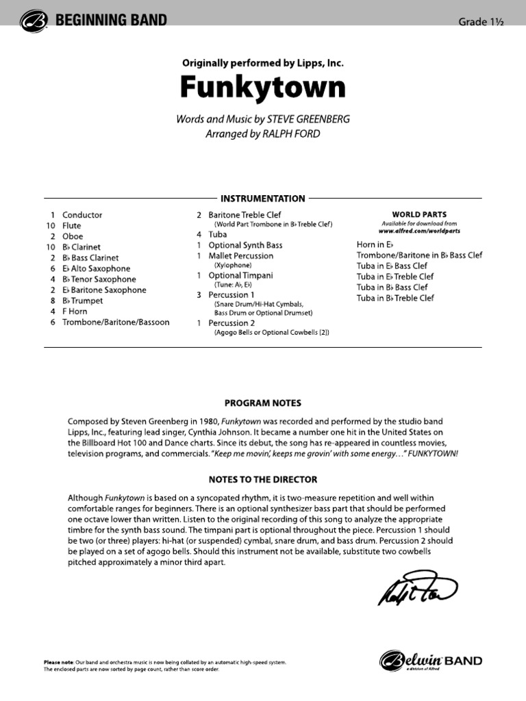 Funkytown Ralph Ford Completa | PDF | Musical Compositions | Musical ...