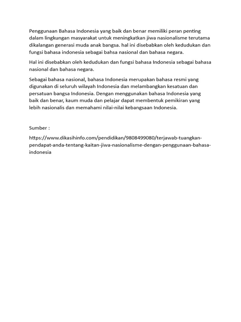 Diskusi 2 - Sesi 2 - Kaitan Jiwa Nasionalisme Dengan Penggunaan Bahasa Indonesia | PDF