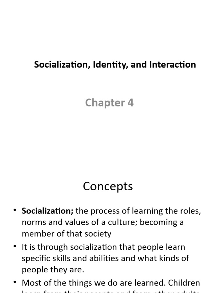 Chapter 4 - Socialization 2 | PDF | Socialization | Id