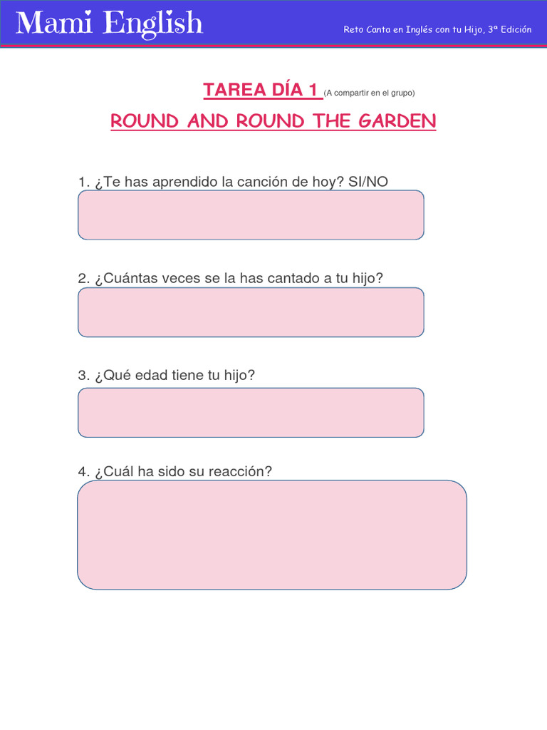 Día 1 Tarea y Material, Reto Canta | PDF | Estudios de idiomas extranjeros | Arte