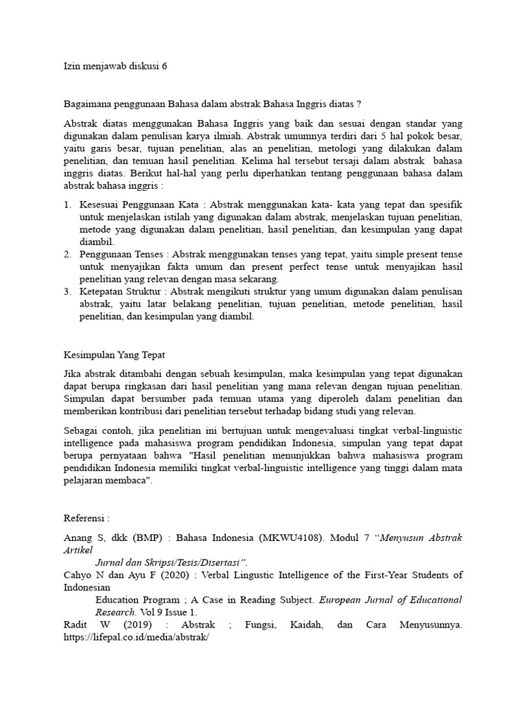 Diskusi 6 B Indo - Sesi 6 | PDF