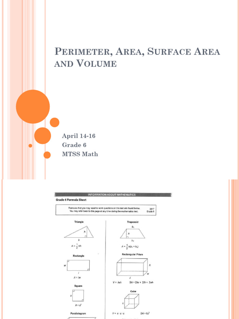 Grade 6 Perimeter Area Volume | PDF | Area | Volume