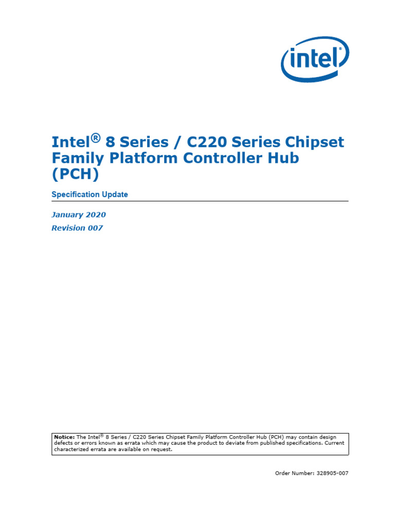 8 Series Chipset PCH Spec Update | PDF | Usb | Computer Engineering