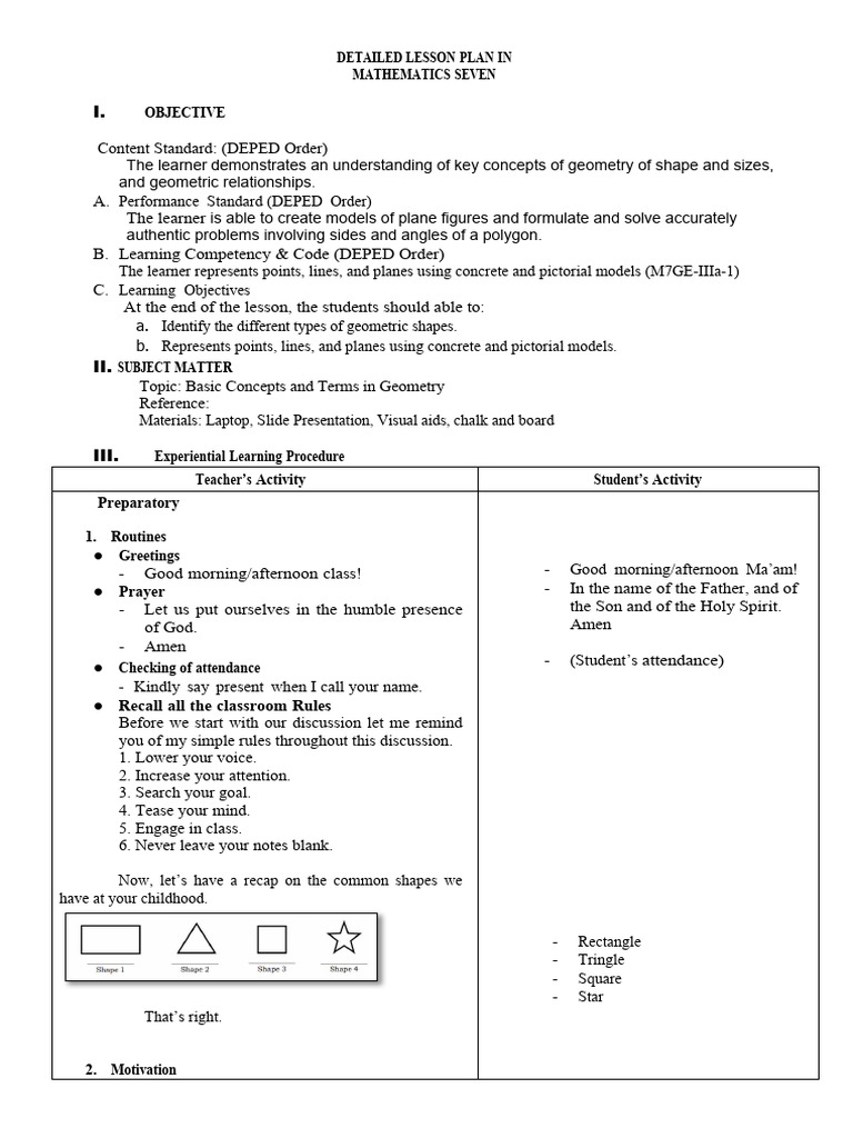 DLP in Mathematics Seven (Division of Poly) | PDF | Line (Geometry) | Equations