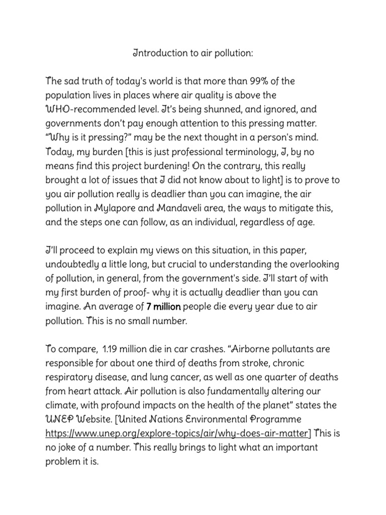 A Middle School Project of Air Pollution in Mandaveli and Mylapore of ...