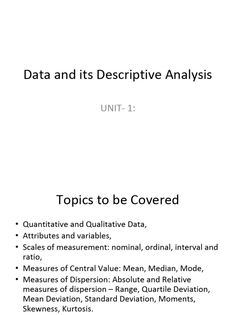 Unit 1 | Download Free PDF | Level Of Measurement | Standard Deviation