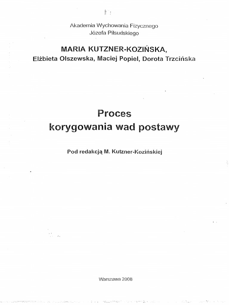 Kutzner Kozinska M Proces Korygowania Wad Postawy | PDF