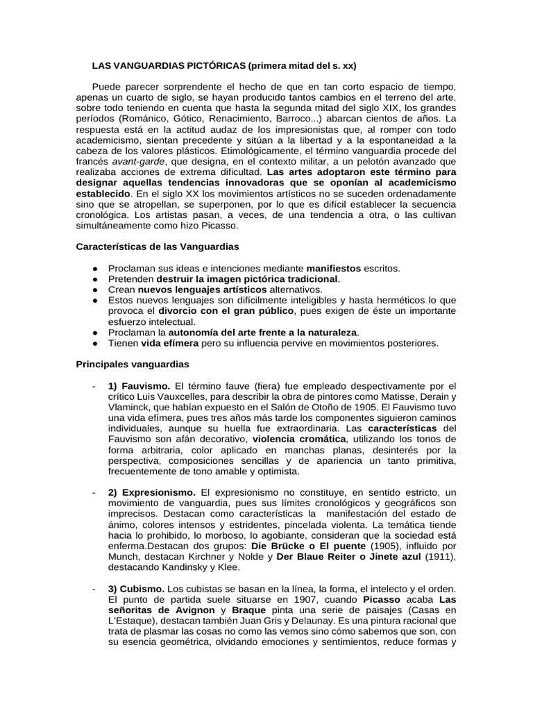 Tema 19. Las Vanguardias Históricas | Descargar gratis PDF | Arte ...