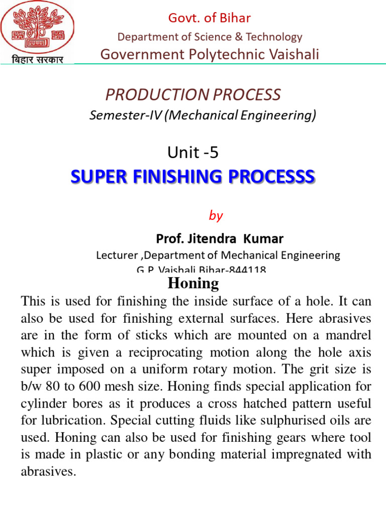 ch-5 Superfinishing Process | Download Free PDF | Machining | Abrasive