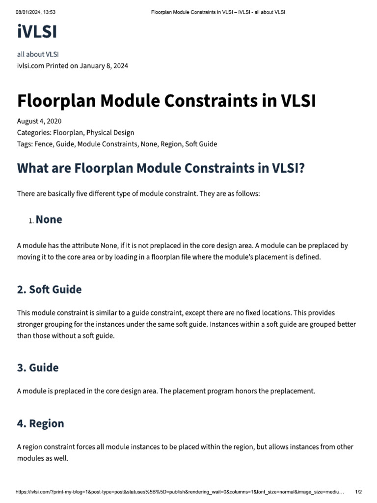 4floorplan Module Constraints in VLSI | PDF