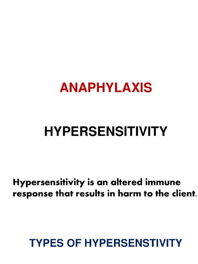 Anaphylactic Reaction | PDF