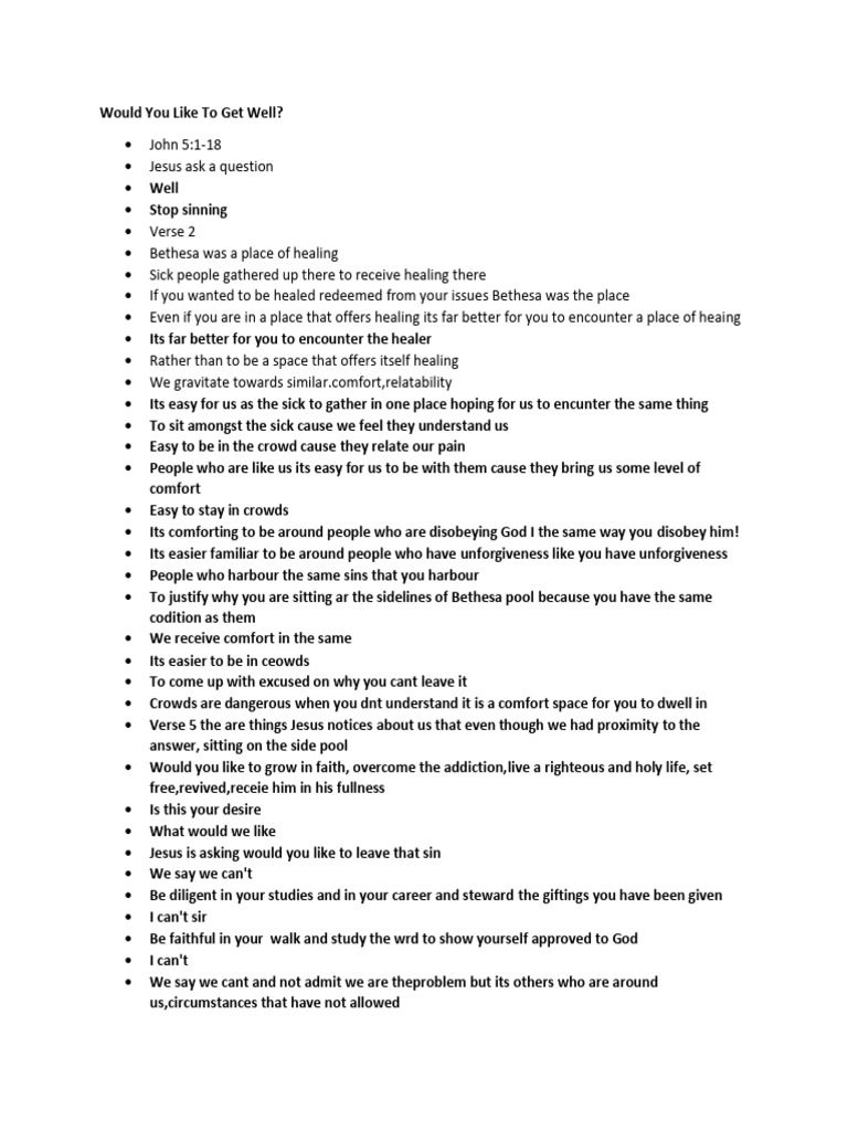 Would You Like To Get Well? | PDF | Faith Healing | Religious Belief ...
