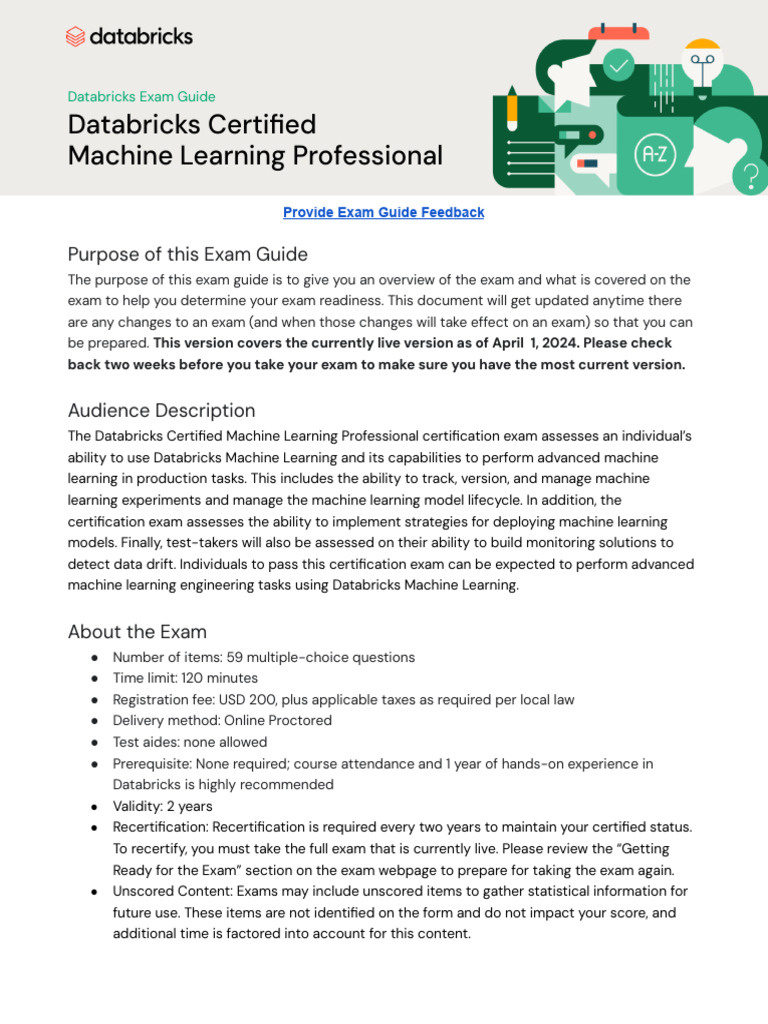 Databricks Certified Machine Learning Professional Exam Guide | PDF | Metadata | Machine Learning