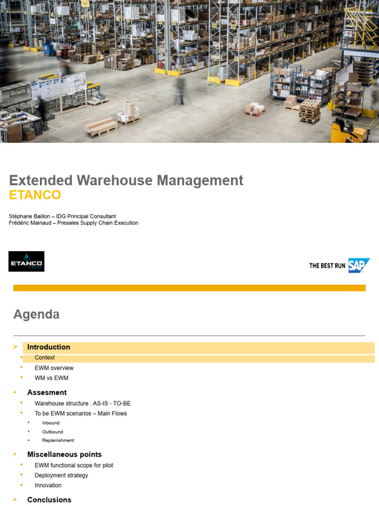 ETANCO EWM Presentation.v2 | PDF | Warehouse | Logistics