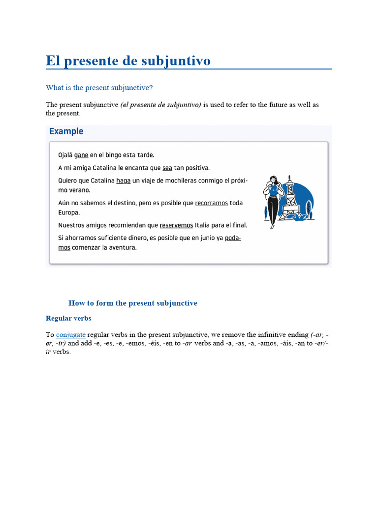 Present Subjunctive in Spanish 2 | PDF | Grammatical Tense | Grammar