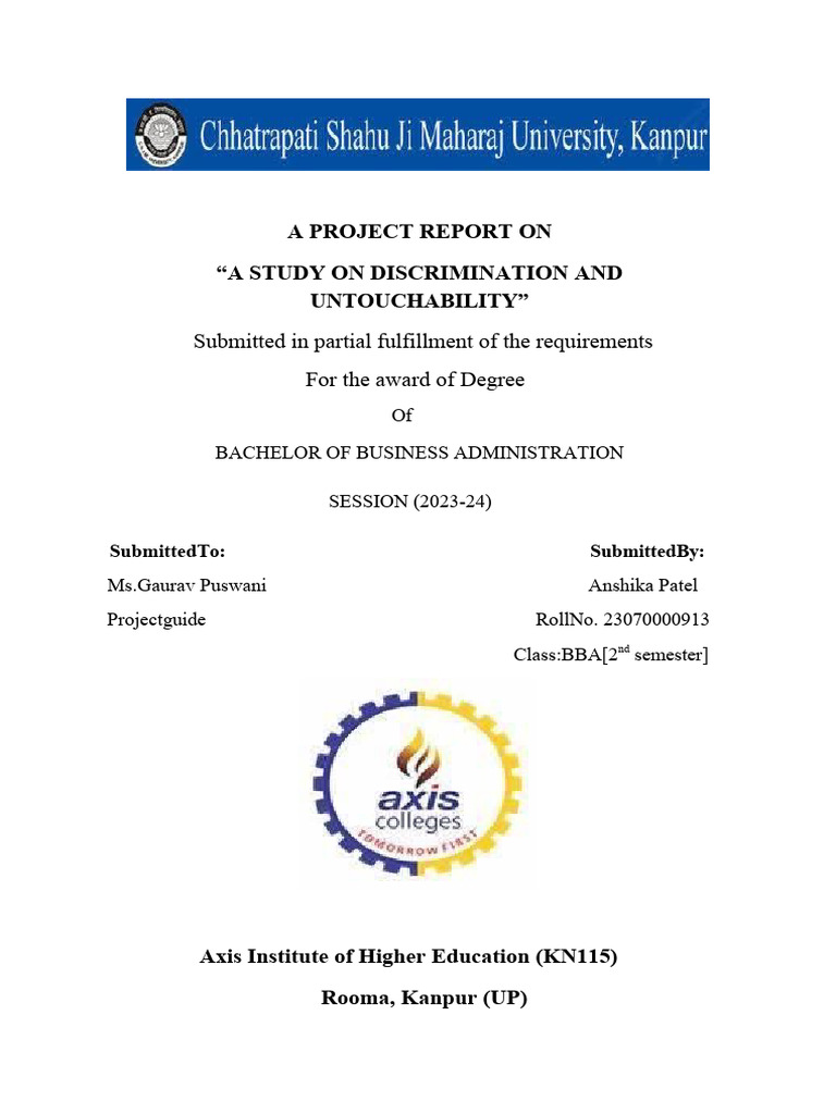 Vikas Kushwaha New File To | PDF | Discrimination | Social Exclusion