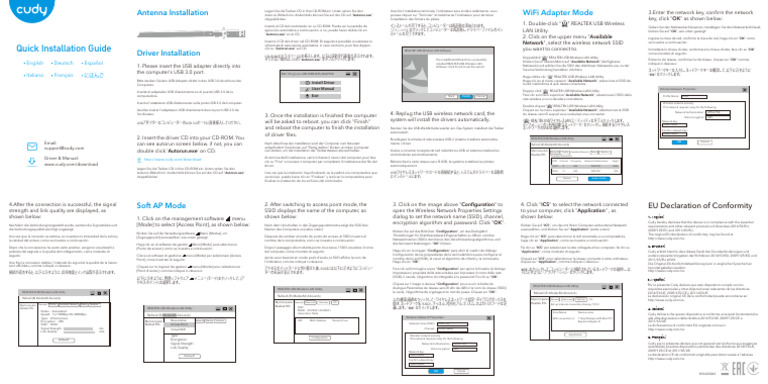 Cudy Wu1400 Driver Installation Guide | PDF | Wireless | Networking ...