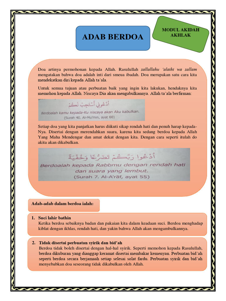 4 Adab Berdoa | PDF | Agama & Spiritualitas