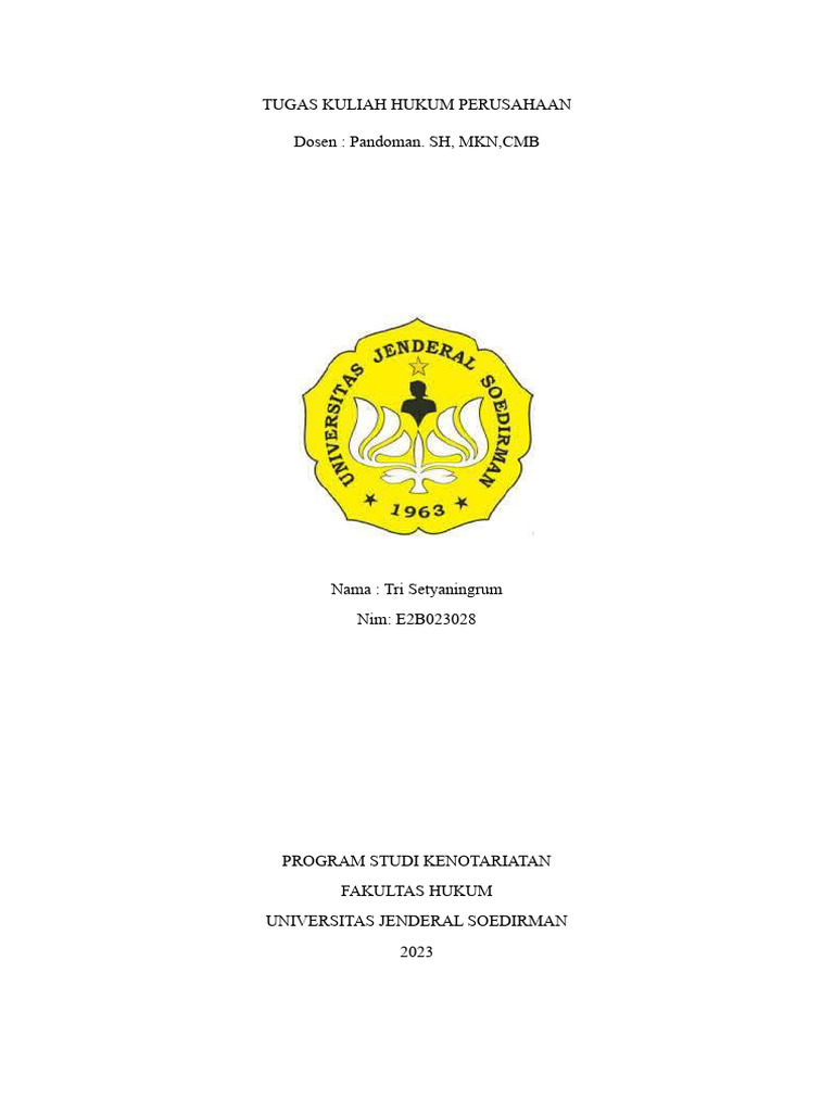 Akta Pendirian Firma - Tri Setyaningrum - E2b023028 | PDF