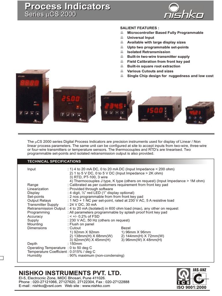 Process Indicator Controller | PDF | Electrical Components | Electrical Engineering