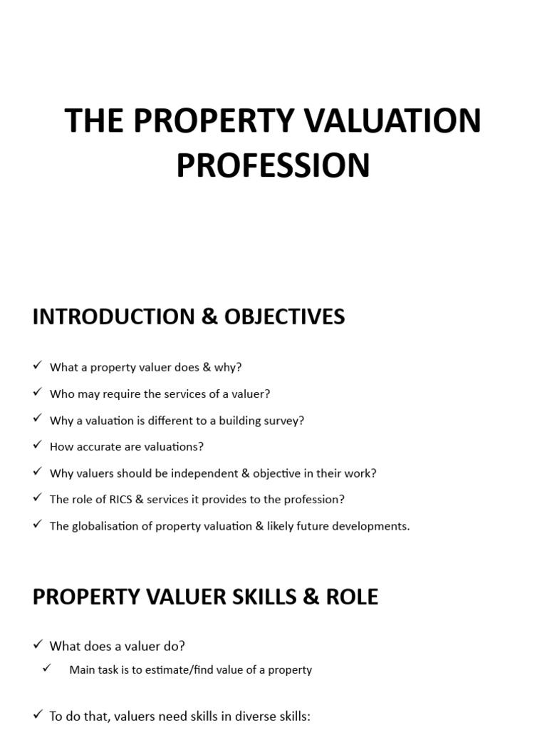 Understanding the Valuer's Role | PDF | Real Estate Appraisal | Supply ...