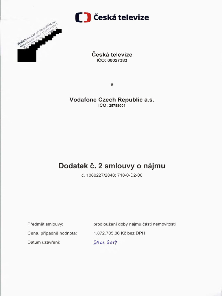 Česká Televize: Dodatek 2 Smlouvy o Nájmu | PDF