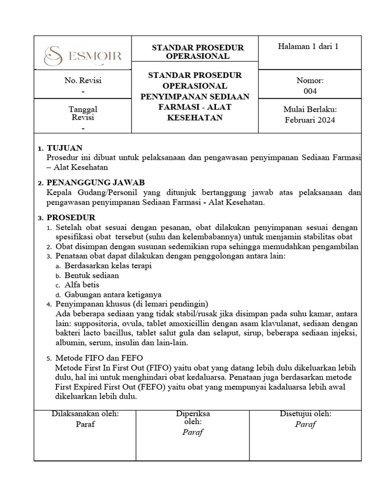 04 Sop Penyimpanan Sediaan Farmasi Pdf