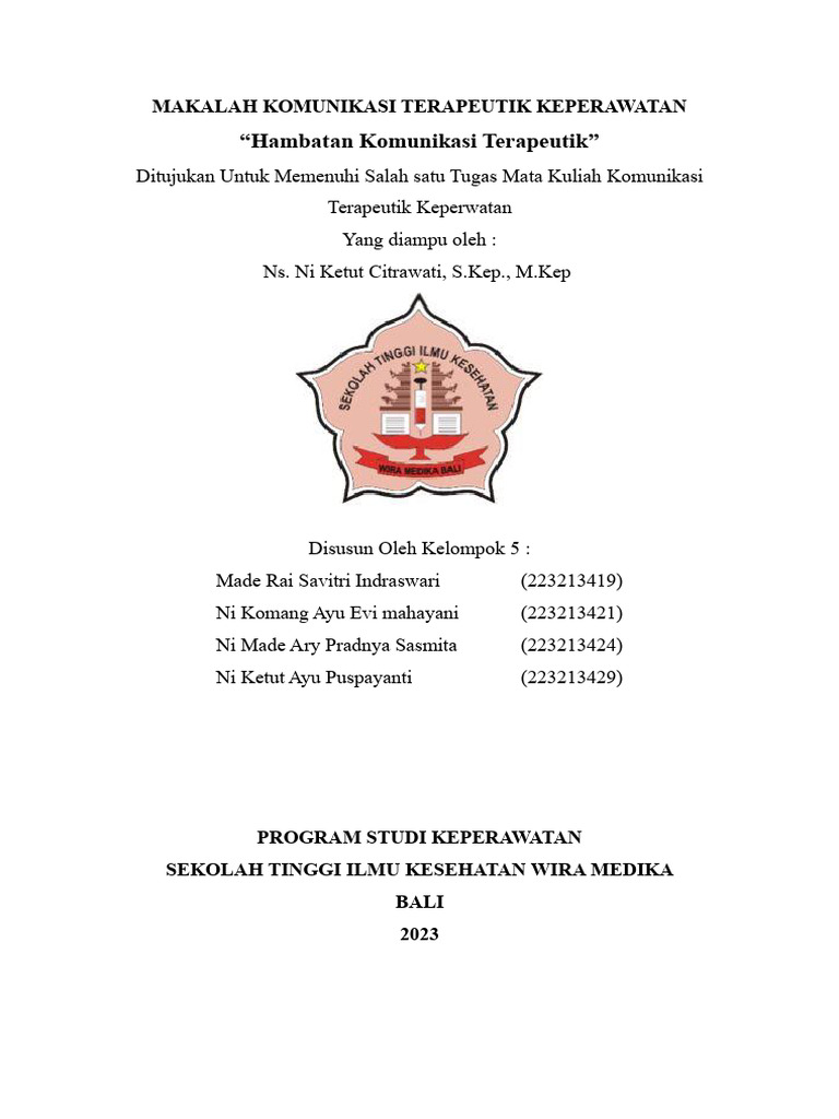 Hambatan Komunikasi Terapeutik - KLP 5 | PDF