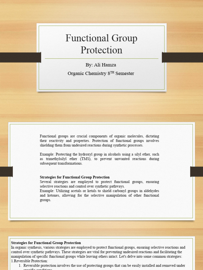 Introduction to Functional Group Protection-1 | PDF | Medicinal ...