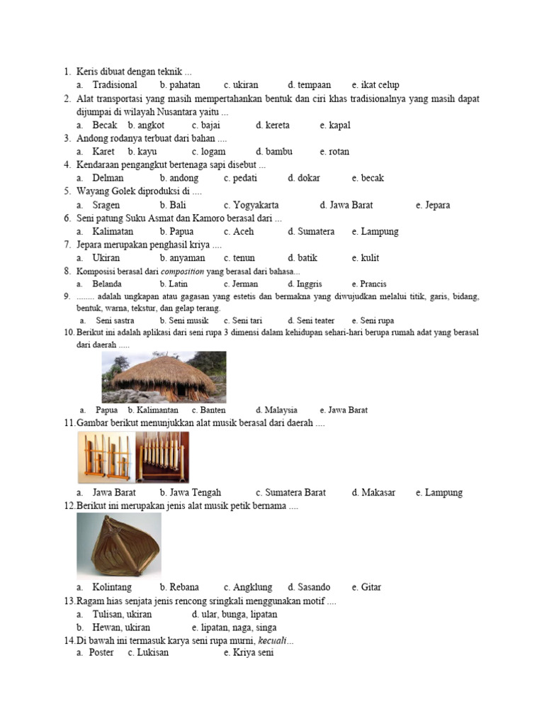 Seni Tradisional Nusantara: Keris dan Alat Musik | PDF