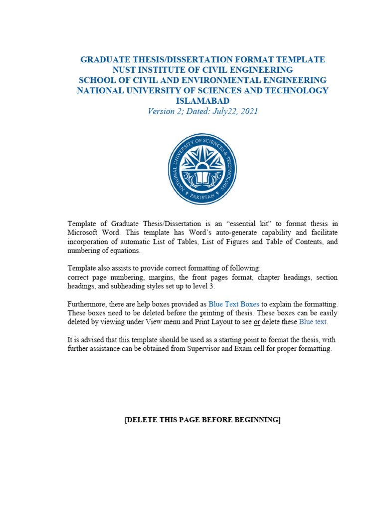 MS Thesis Template - 230824 - 092828 | PDF | Thesis | Citation