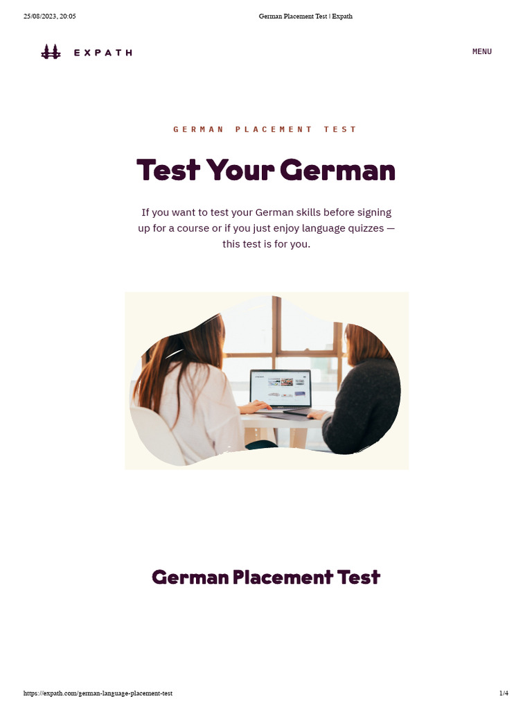 German Placement Test - Expath | PDF