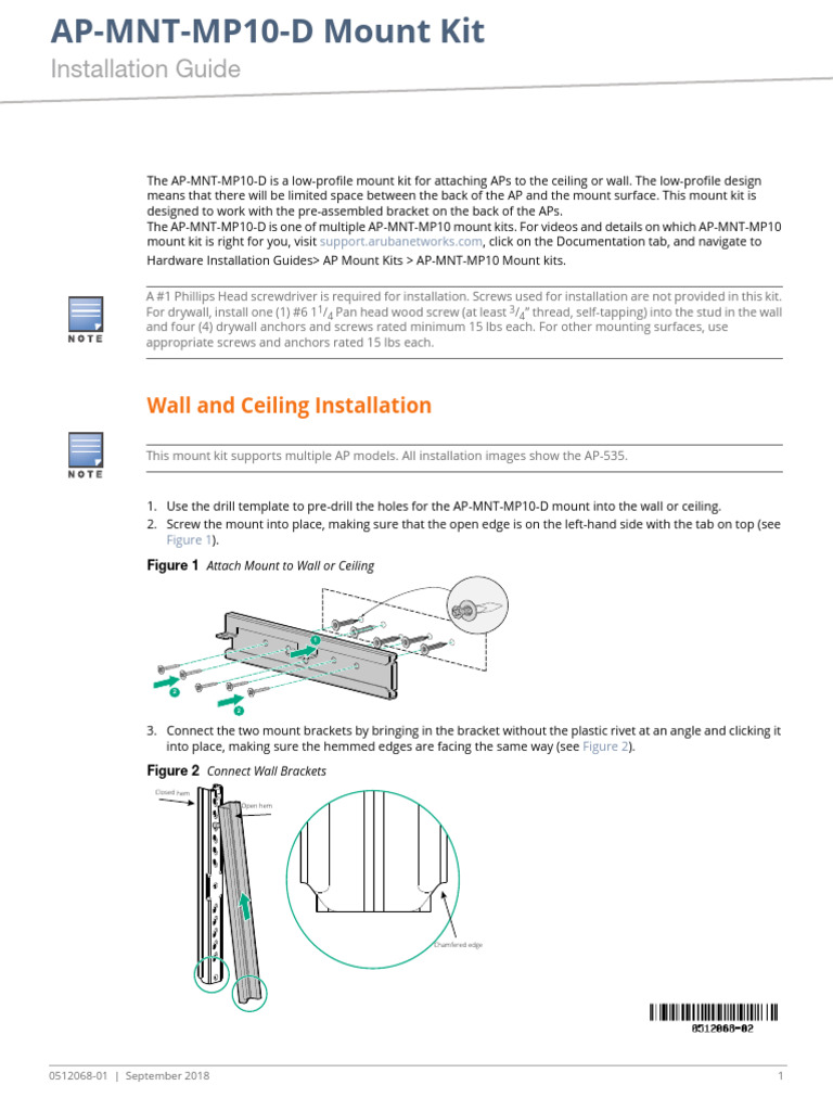 AP-MNT-MP10-D - Installation Guide | PDF | Screw | Metalworking
