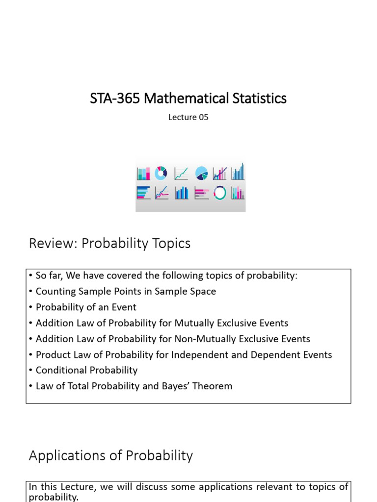 Lecture 05 | Download Free PDF | Probability | Sampling (Statistics) Lecture 05 | Download Free PDF | Probability | Sampling (Statistics)