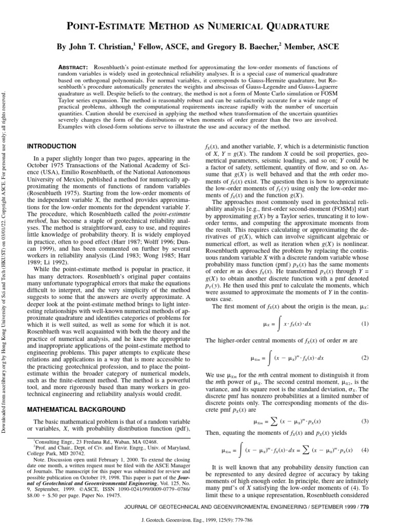 Topic1.4a Reference Point Estimate Method | PDF | Skewness | Integral