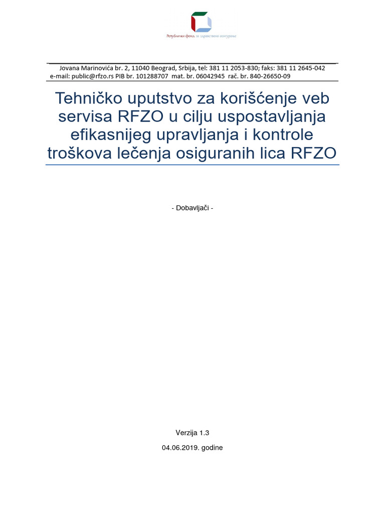 Tehnicko Uputstvo Fin Api 3 Dob | PDF