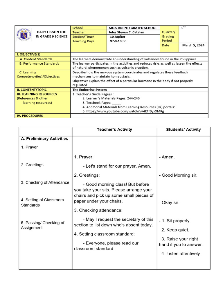 DLL-SCIENCE-10 - Effects of Hormones in The Body Continuation | PDF ...