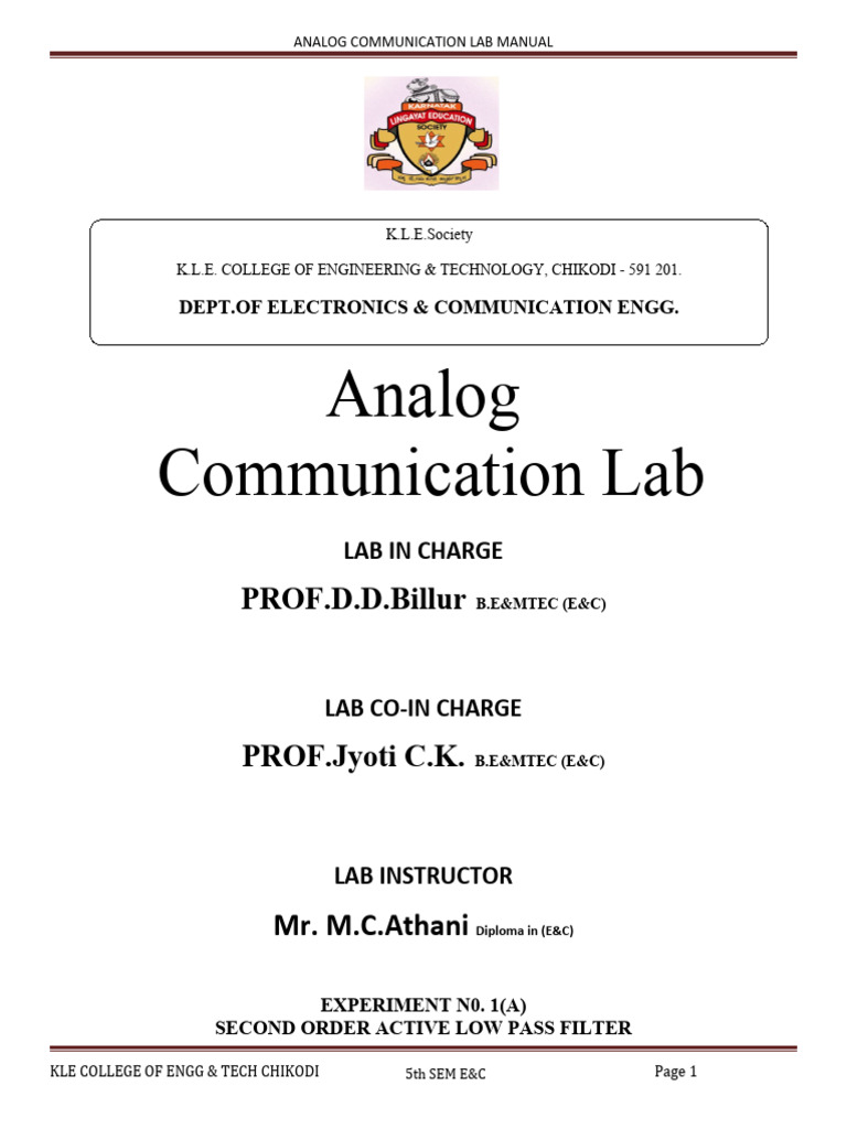 Analog Communication LAB 2014 | PDF | Amplifier | Electronic Circuits