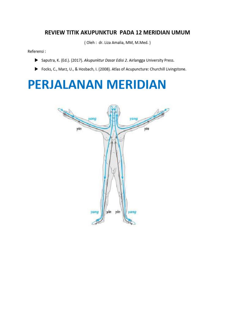 REVIEW (Tangan Kaki) TITIK 12 MERIDIAN UMUM (TITIK 5 SHU) | PDF