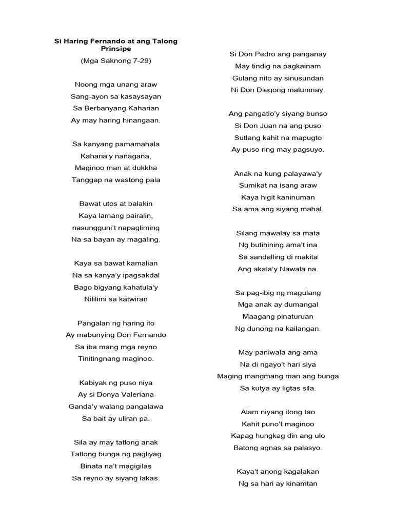 Si Haring Fernando at Ang Talong Prinsipe | PDF