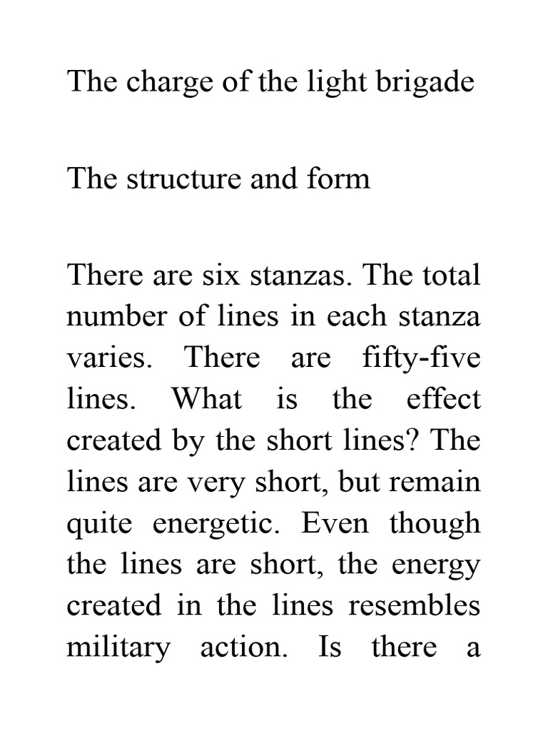 Lesson 3 The Charge of The Light Brigade | Download Free PDF | Courage ...