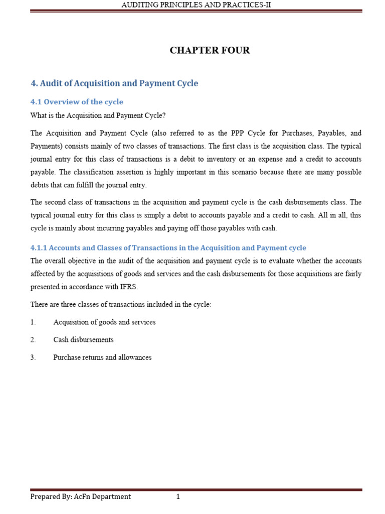 Ch-4 Auditing Principles and Practices-II | PDF | Accounts Payable | Depreciation