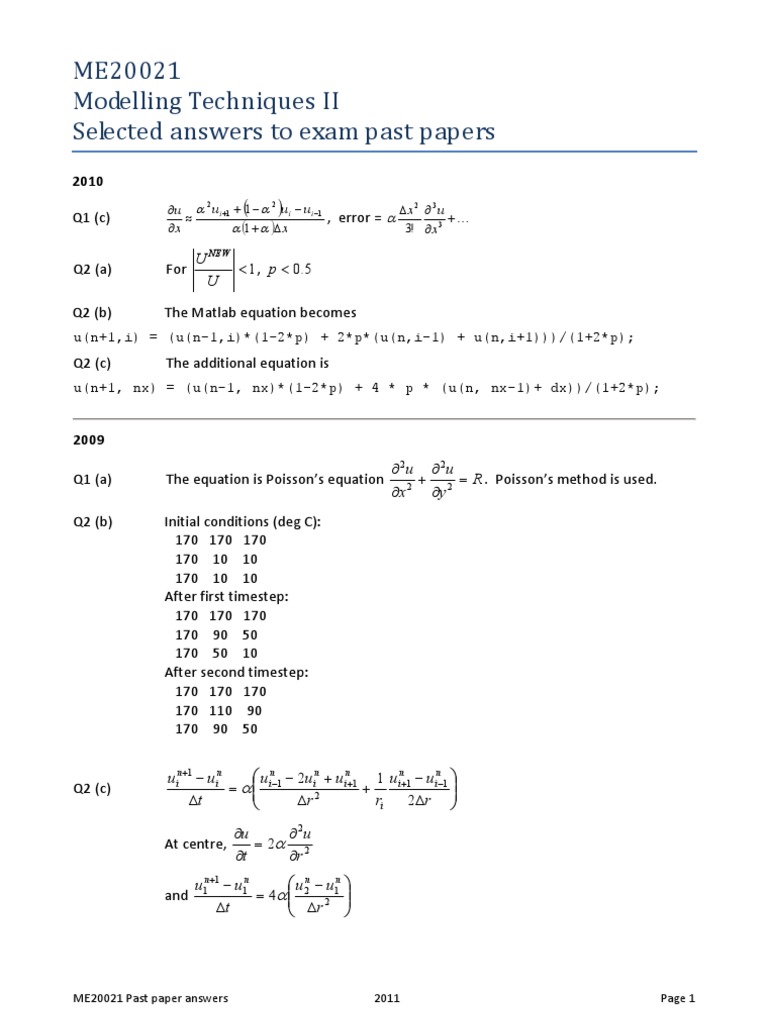 ME20021 Modelling Techniques Answers | PDF | Teaching Methods & Materials