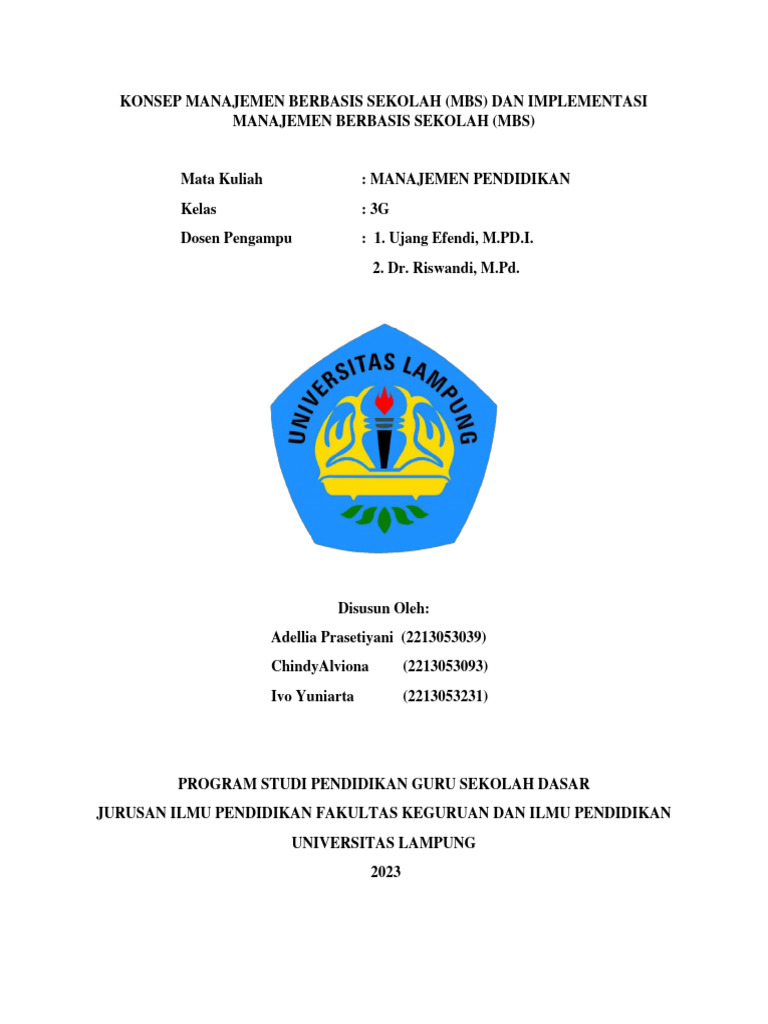 Kel.3 - Manajemen Pendidikan - Konsep Dan Implementasi MBS | PDF