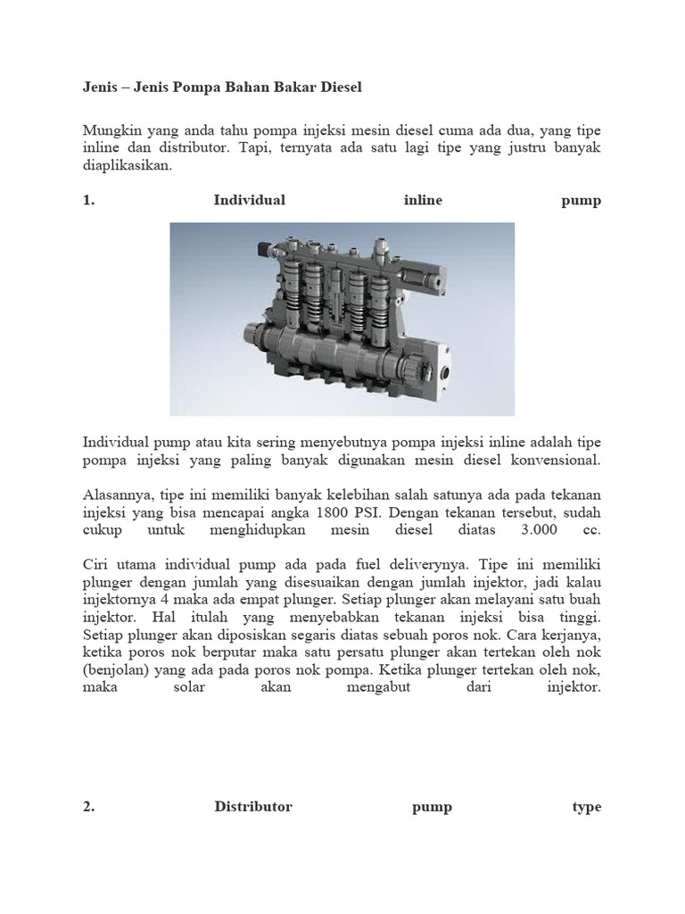 Jenis jenis pompa injeksi | PDF