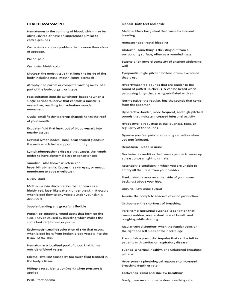 HEALTH ASSESSMENT | PDF | Pulse | Blood Pressure