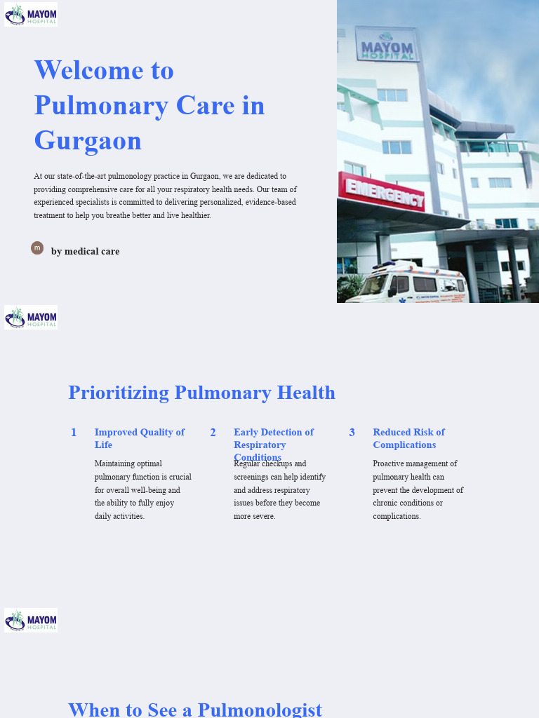 Pulmonary Care Services in Gurgaon | PDF | Pulmonology | Respiratory ...