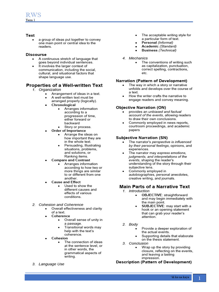 RWS Reviewer | PDF | Taste | Senses