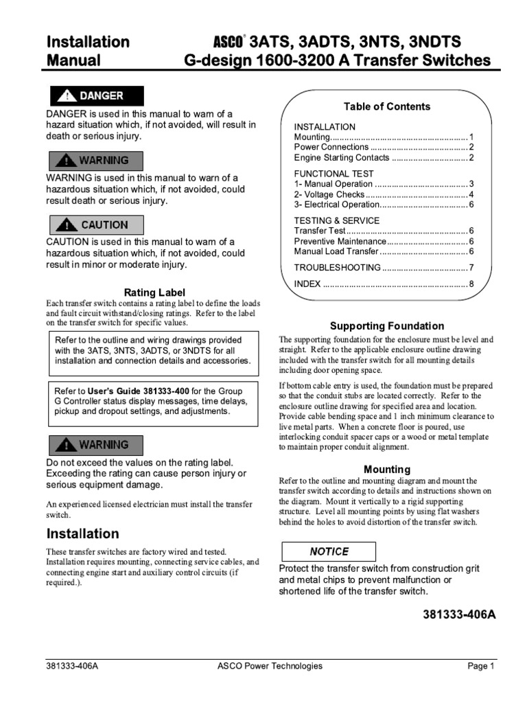 1600 3200A G 300 Series OPM | PDF